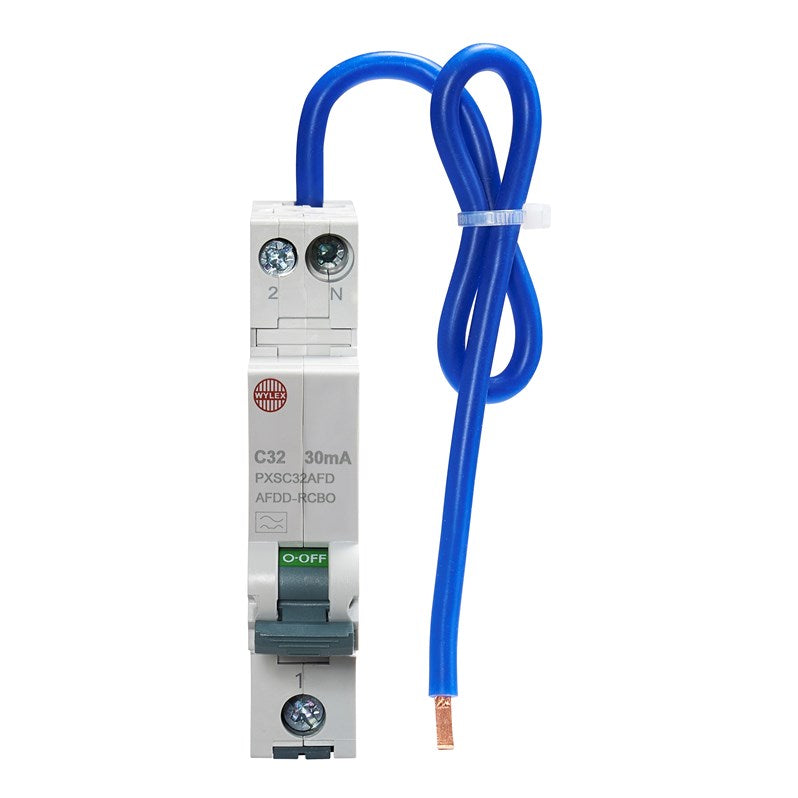 Wylex PXSC32AFD C32 30mA 10kA 1P+N Type A AFDD-RCBO (1 Module Width) — Electricals Online