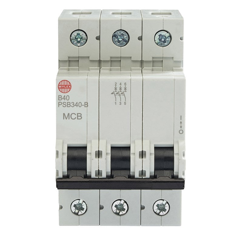 Wylex PSB340-B B40 10kA 3P MCB (3MW) — Electricals Online
