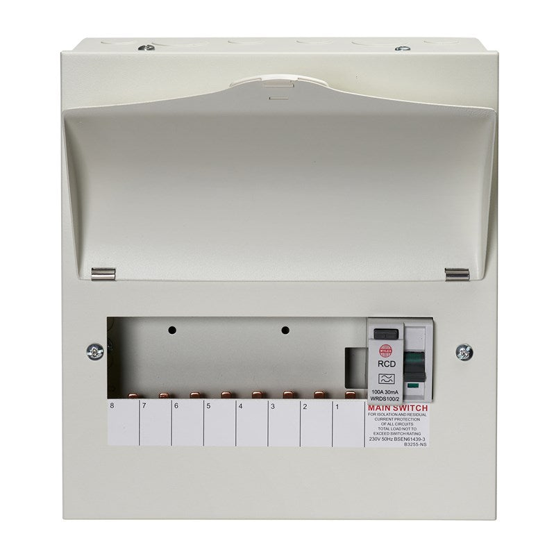 Wylex NMRS806LA 8 Way Consumer Unit RCD Incomer 100A 30mA — Electricals ...