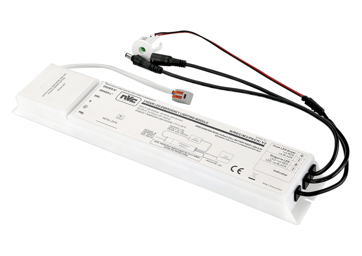 NVC Emergency pack N/REC/M3/PACK/V2 V2 LiFePO4 For Recessed Product Ra ...