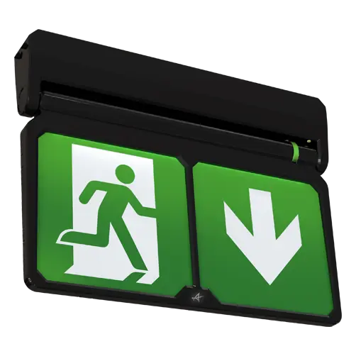 Ansell AADL/3M/BLK Adler Exit Sign Maintained / Non-Maintained Black ...