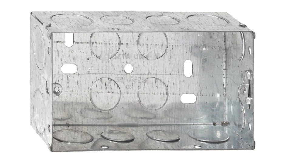 Deta DB168 2G 47mm Flush Metal Back Box — Electricals Online