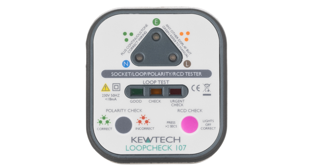 Kewtech LOOPCHECK107 Mains Socket Tester w/Loop Check — Electricals Online