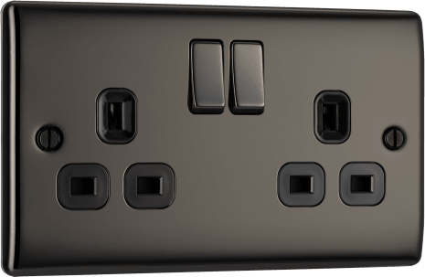 BG Nexus NBN22B 2G Switched Socket Black Nickel - Black Insert ...