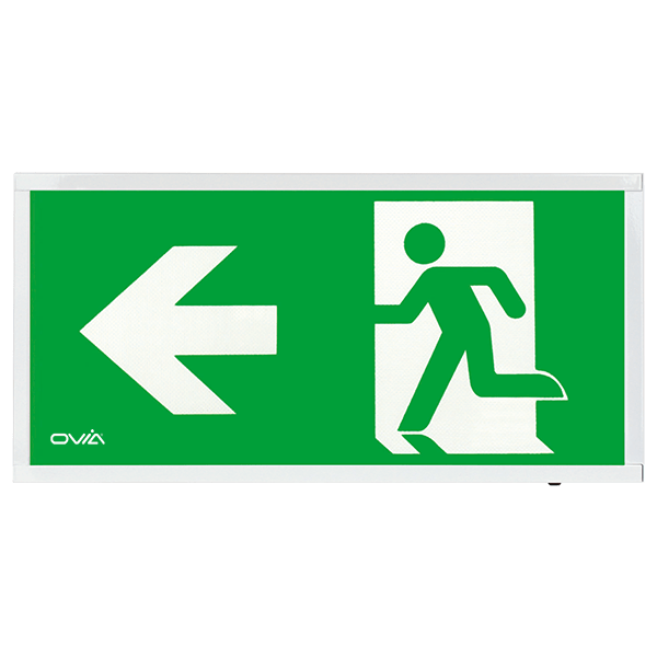 Ovia OEC4-L-W 4W Emergency LED Maintained Box Exit Sign Left Legend ...