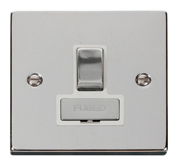Click Scolmore Deco VPCH751WH Ingot 13A Switched Spur Polished Chrome ...