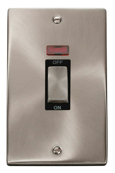 Click Scolmore Deco VPSC503BK Plate Switch 45A Ingot 2G (Vertical) DP ...