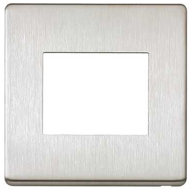 MK K24182BSS Aspect Data Plate 2 Module Brushed Steel — Electricals Online