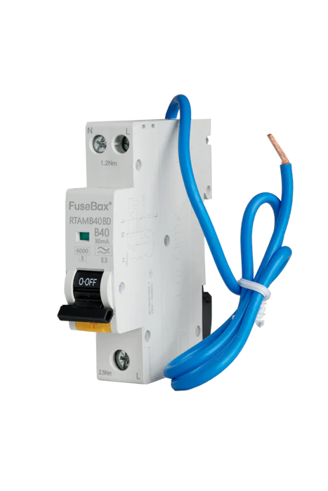Fusebox RTAMB40BD Bi-Directional Mini 40A Type B RCBO 1P+N (sw) 30mA 6 ...