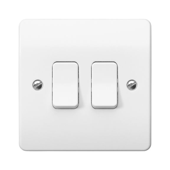 MK Logic K4872WHI 10A 2G 2W Single Pole Plate Switch — Electricals Online