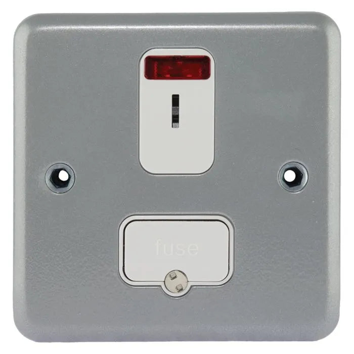 MK K963KOALM Plus 13A DP Key Operated Fused Spur with Neon Metal Clad ...