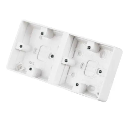 MK Logic K2025WHI Logic Plus 2 Gang 38mm Dual Pattress White ...