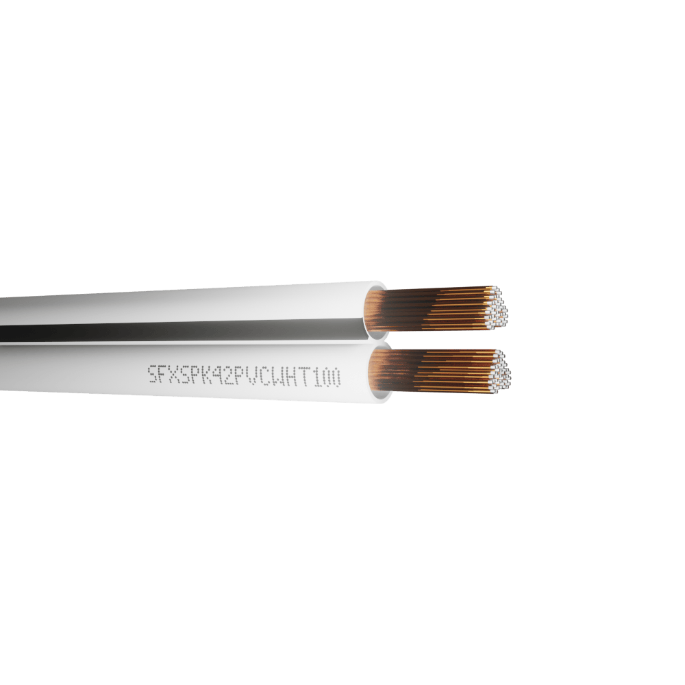 Securi-Flex SFX/SPK-42-PVC-WHT-100 Speaker Cable 2 Cores 42 x 0.2mm x ...