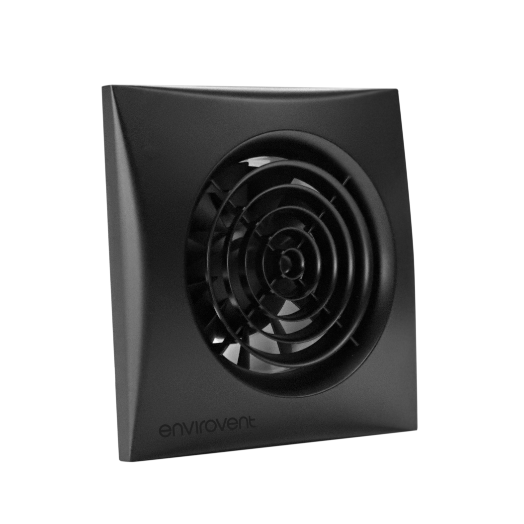 Envirovent SIL100T-B 100mm Black Ultra Quiet WC & Bathroom Extractor F ...
